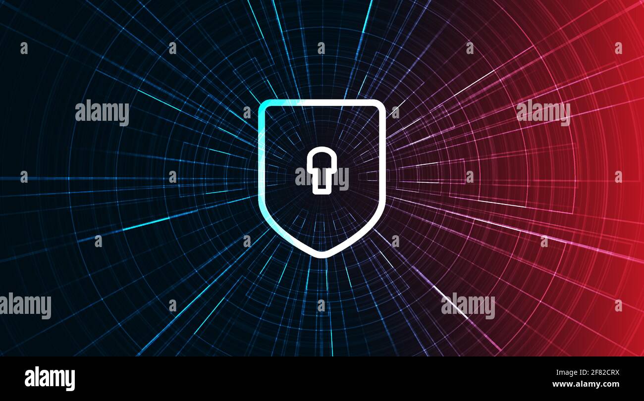 Digital Technology Shields Security,protection and connection Concept background design.vector ...