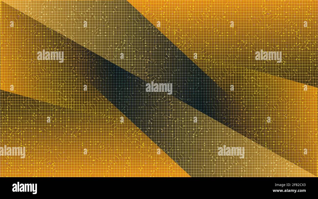 Yellow and Blue Circuit Microchip on Technology Background,Hi-tech ...