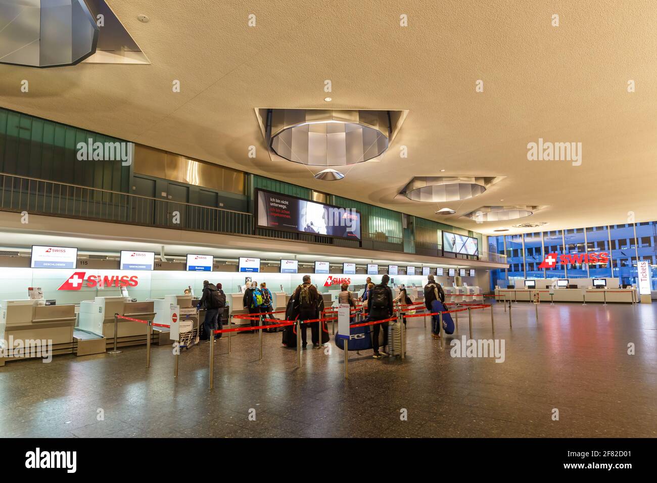 Zurich, Switzerland – February 22, 2018: Zürich Terminal Check-in 1 ...