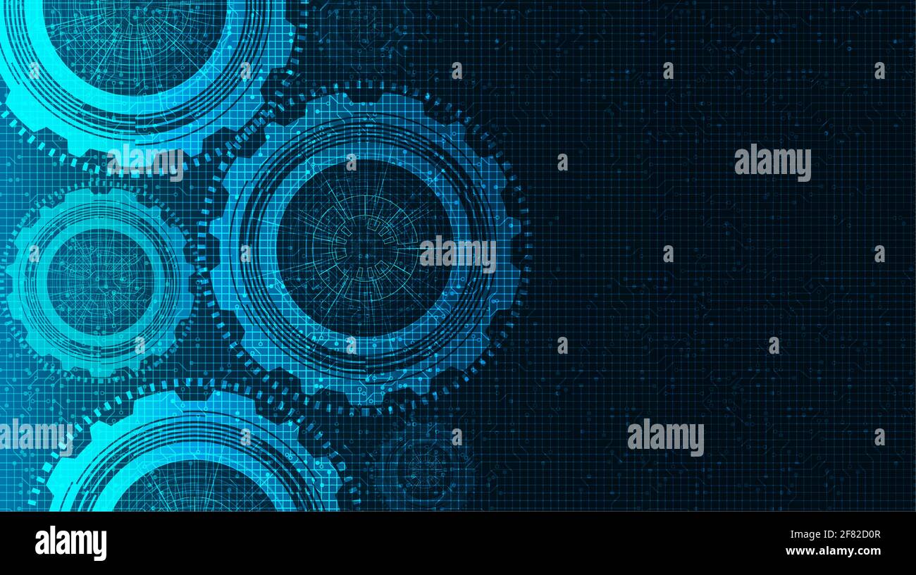 Modern Gears wheel and Cock on Technology Background,vector Stock ...