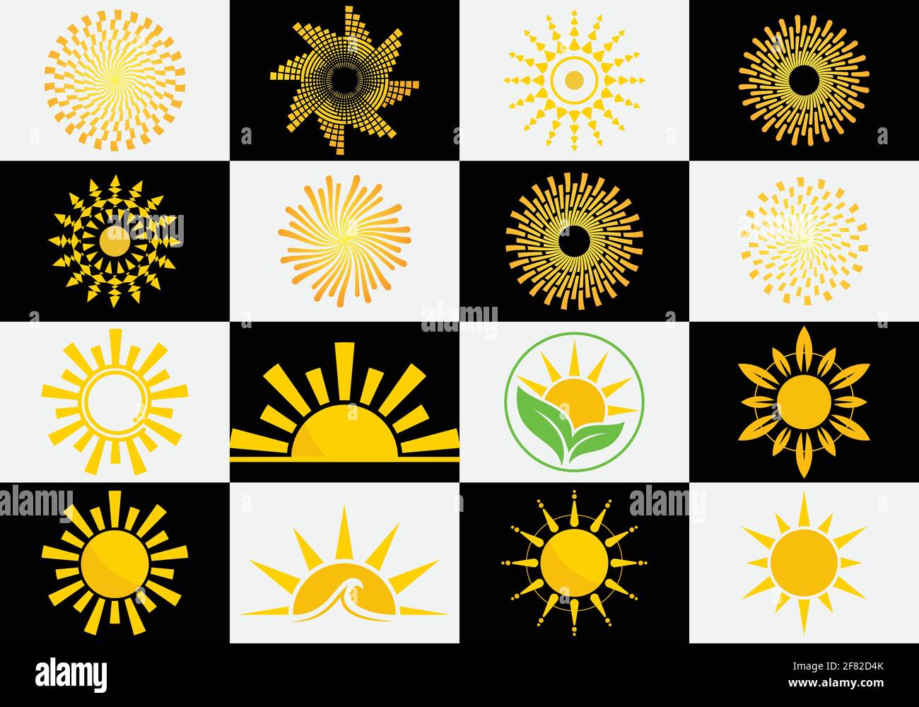 Sun logotype collection. Abstract sun icon logo template design Stock ...