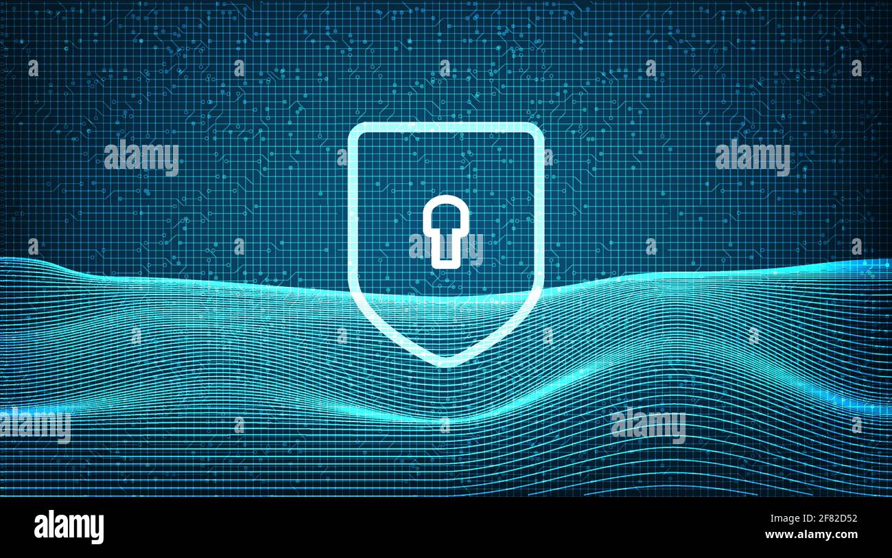 Digital Technology Shields Security,protection and connection Concept background design.vector ...