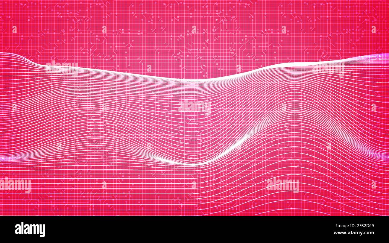 Digital Dynamic Line wave on Pink Circuit Microchip Technology ...