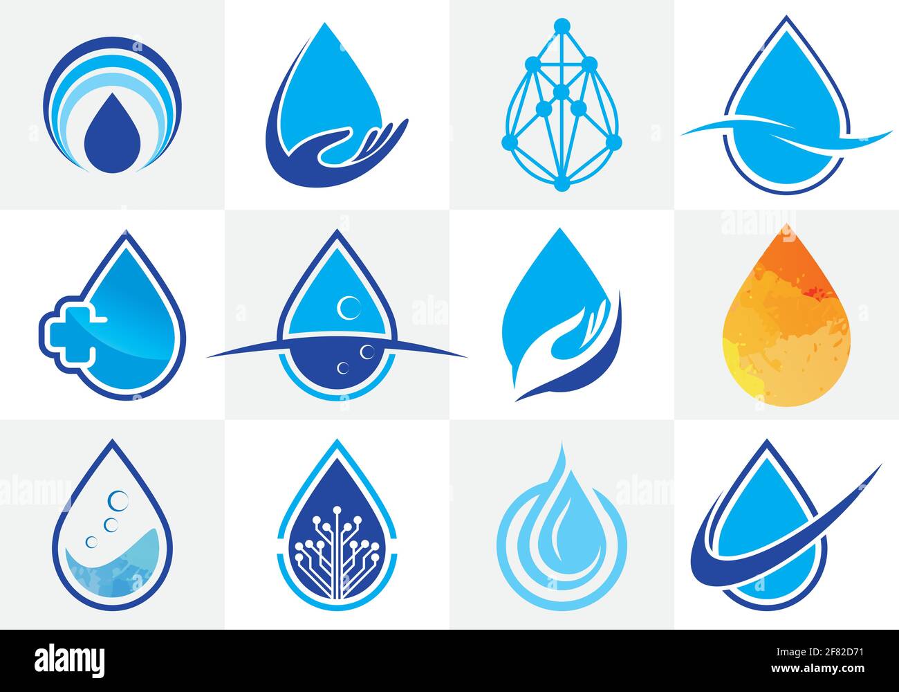 Modern Abstract Water Drop Logo Template designs. Water Drop Icon Stock ...