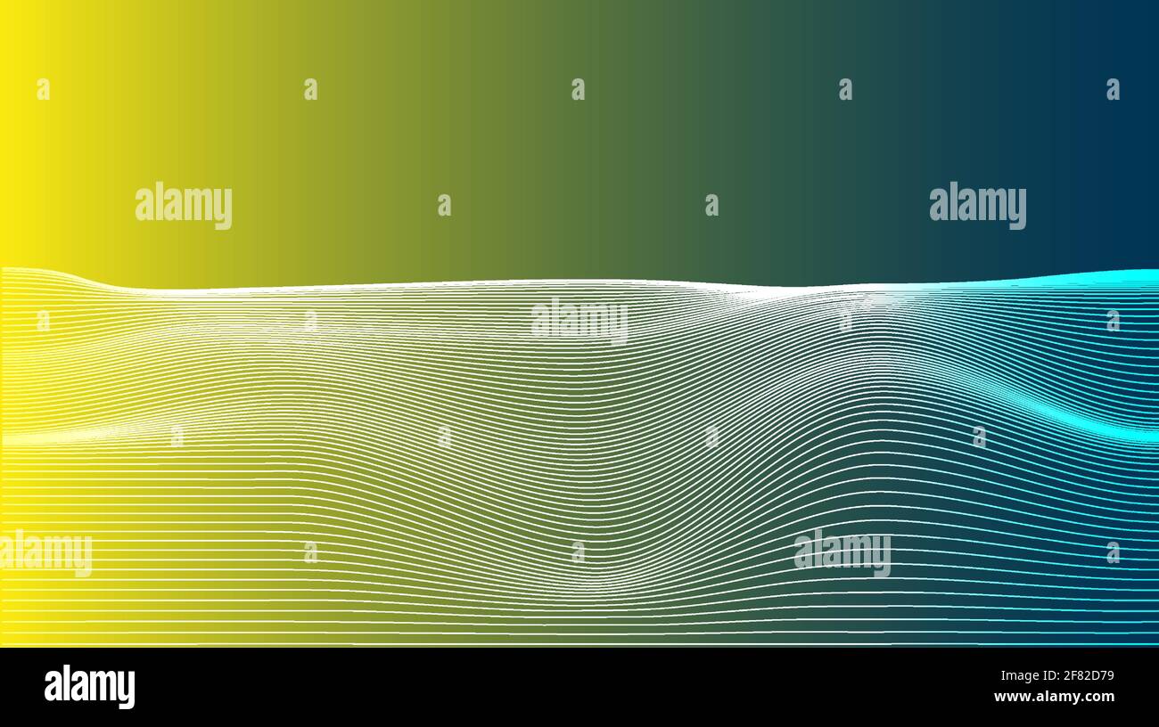 Blue and Yellow Dynamic Line wave on Circuit Microchip Technology ...