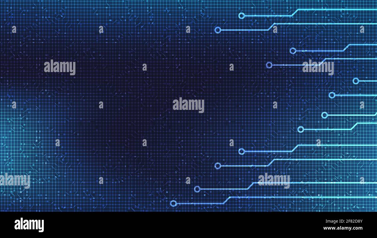 Circuit Board Microchip On Technology Background Hi Tech Digital And Security Concept Design