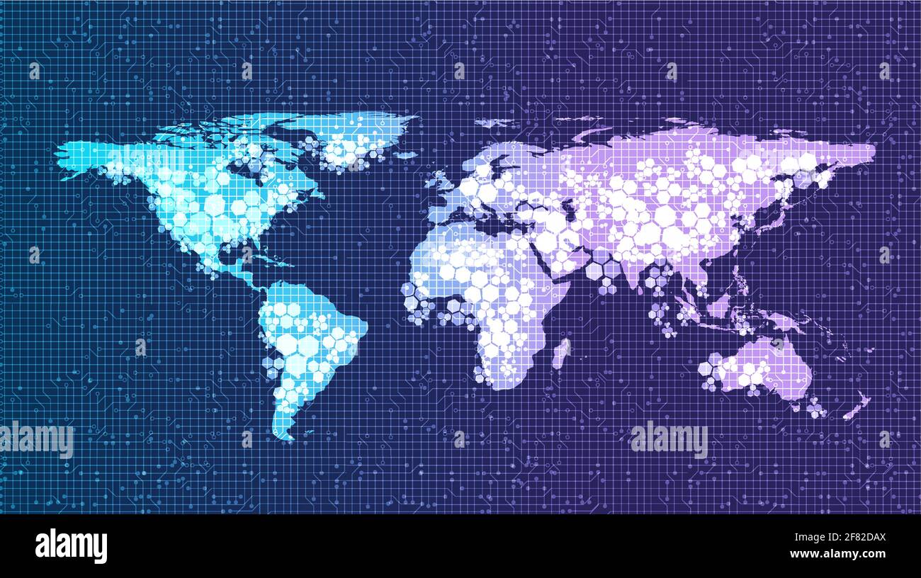 Digital Global Network System Technology Background,Connection and ...