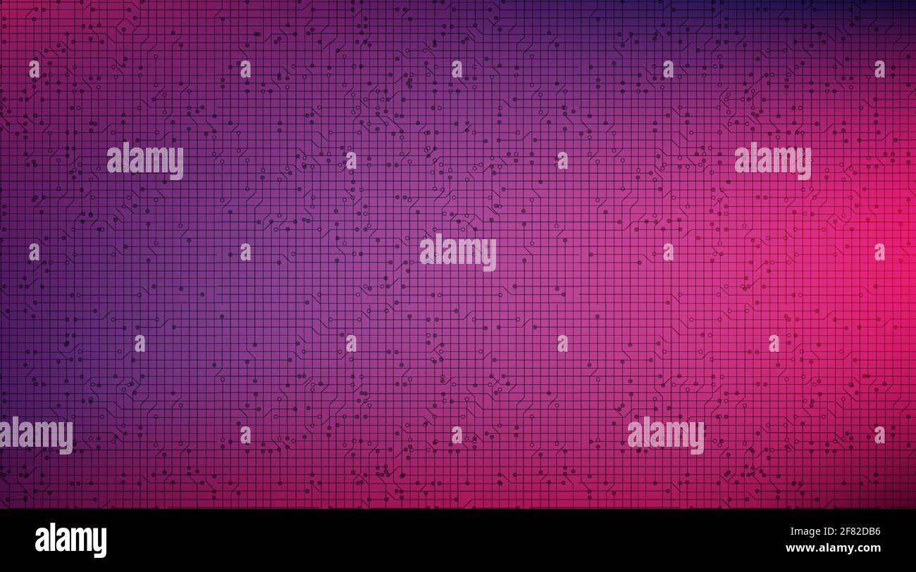 Dark Purple Circuit Microchip Technology on Future Background,Hi-tech ...