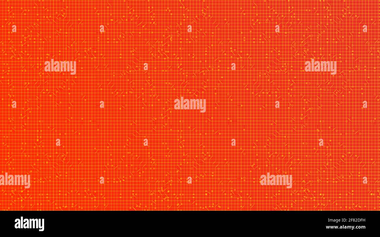 Orange Circuit Board Technology on Future Background,Hi-tech Digital ...