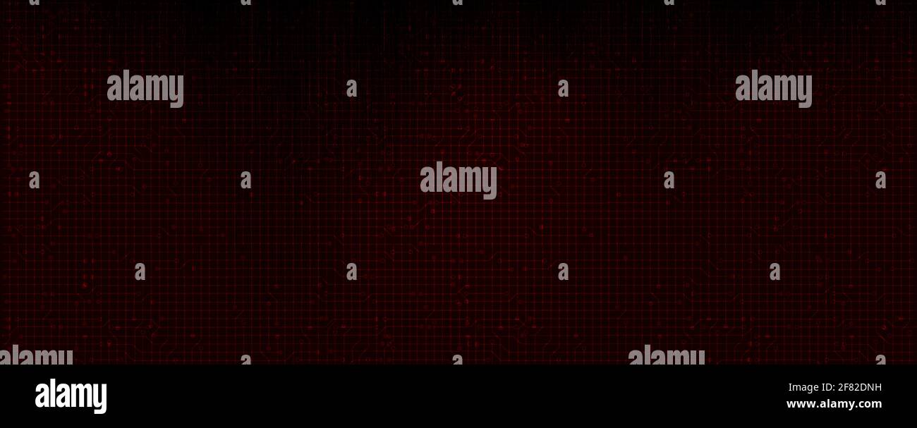 Abstract Dark Red Circuit Microchip Technology on Black Future ...