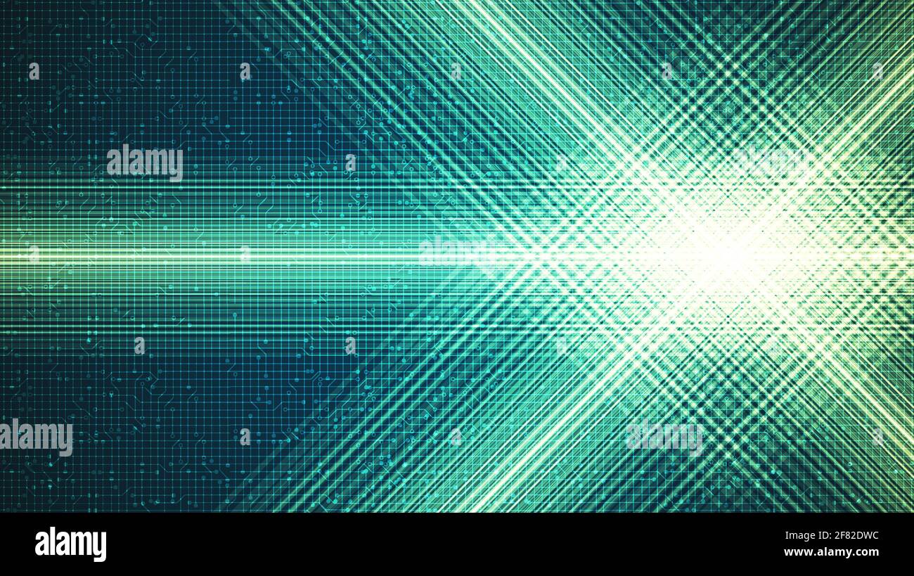 Speed Light Technology on Future Green Background,Digital and ...