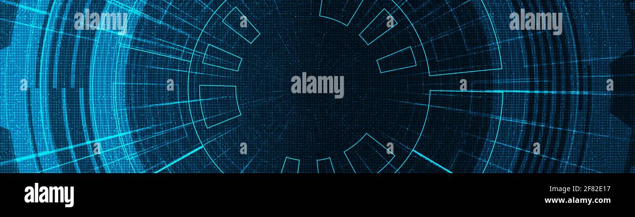 Panorama Security Circle Technology Background,Hi-tech Digital and ...