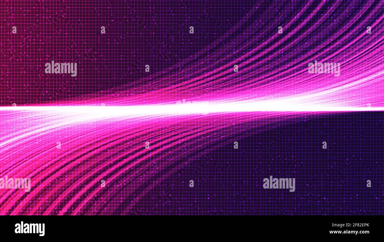 Purple Light Technology Background,Hi-tech Digital and sound wave ...