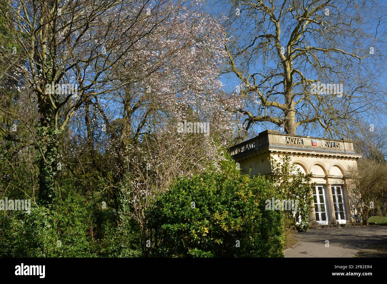 The Temple of Minerva, Royal Botanical Gardens, Bath, England. April 4 ...