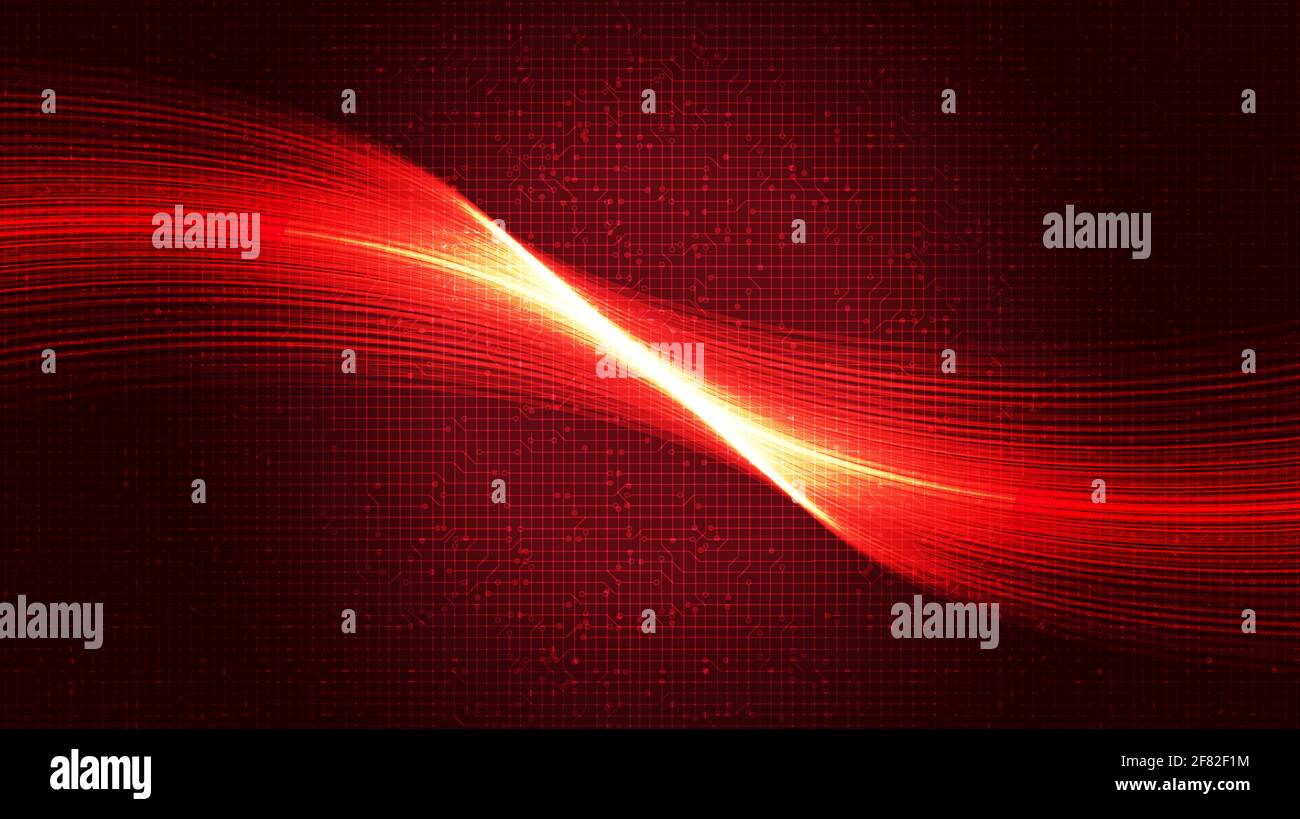 Red Sound Wave Technology Background,Hi-tech Digital and electronic ...