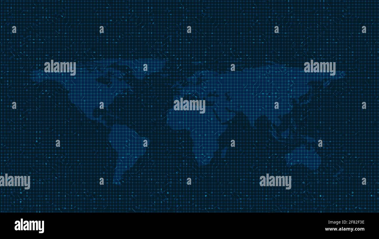 World Map Technology Backgroundconnection And Communication Concept