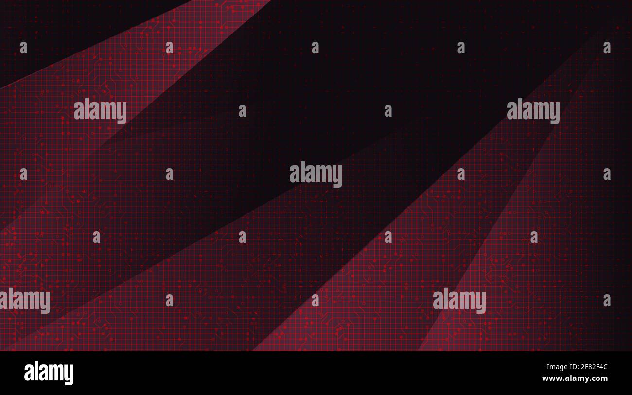 Classic Red Circuit Microchip on Technology Background,Hi-tech Digital ...