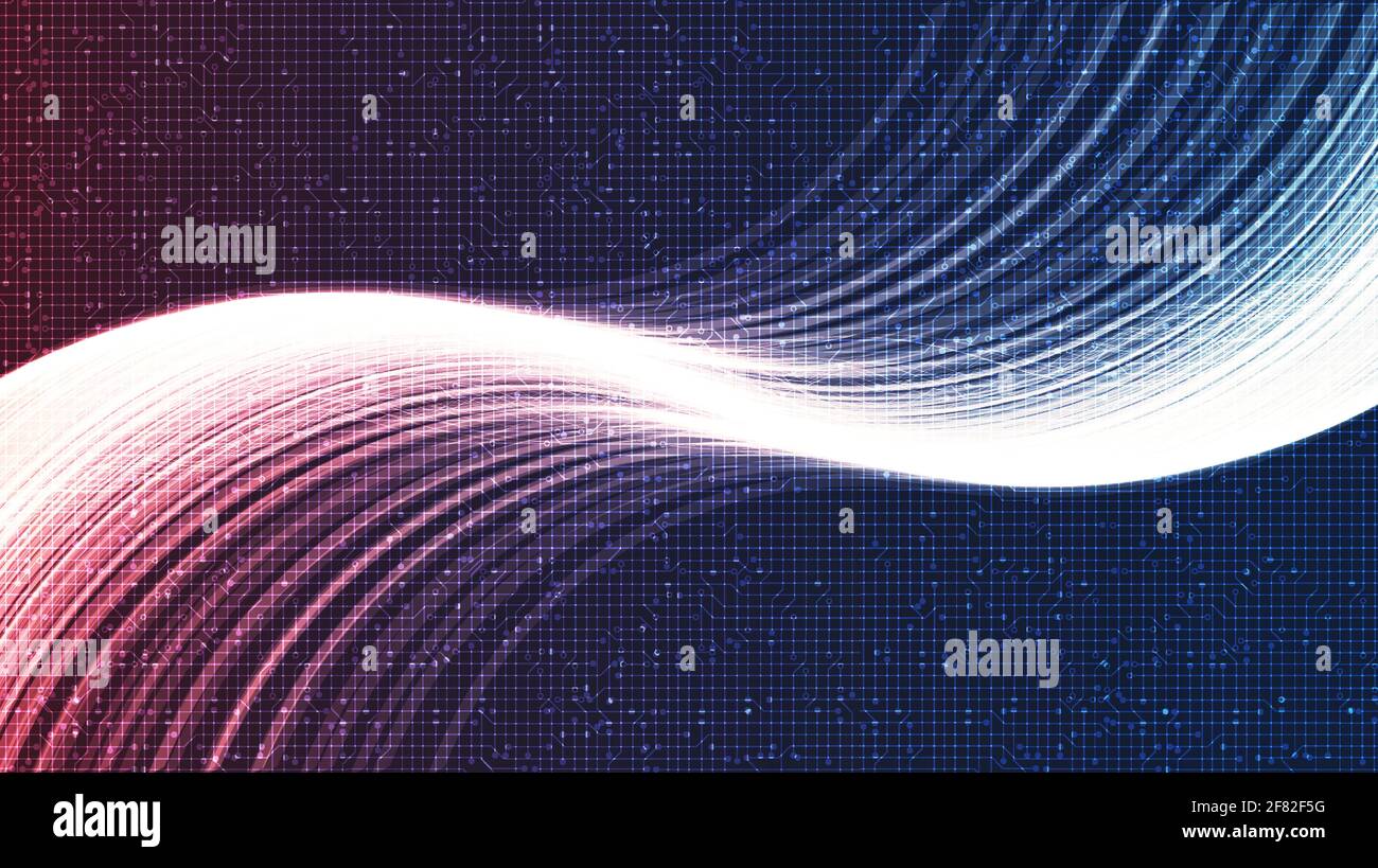 Waving Light Technology Background,Hi-tech Digital and electronic wave ...