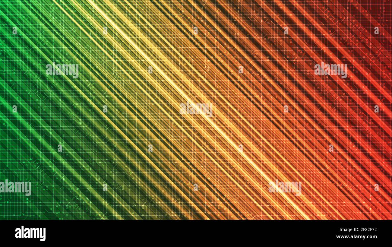 Modern Green and Orange Technology Background,Hi-tech Digital and ...