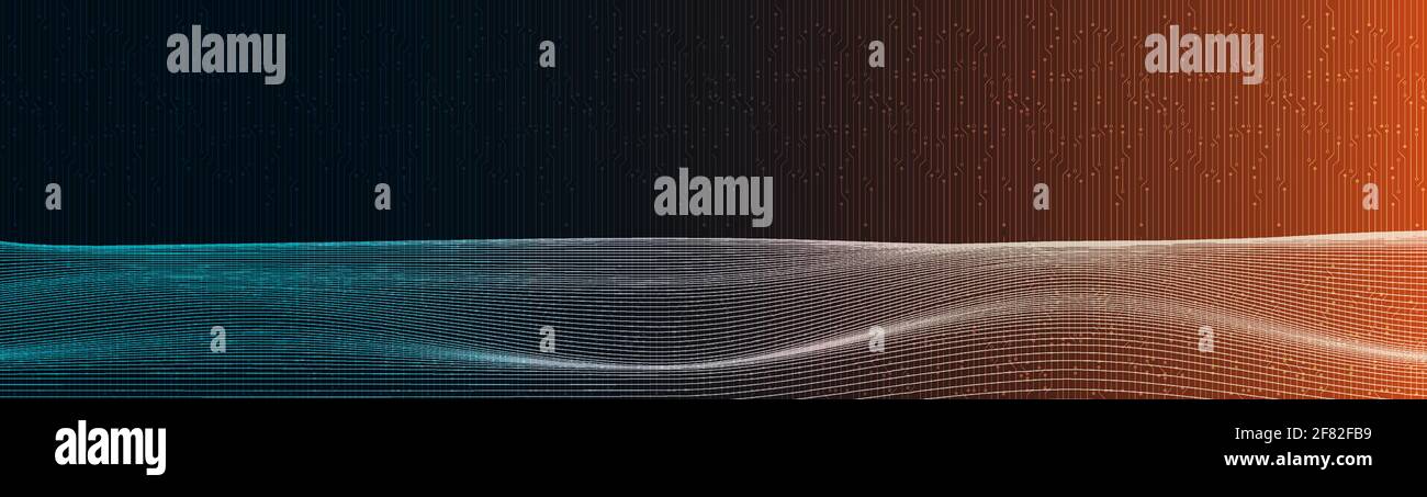Panorama Waving Network Technology Background,connection and world map ...