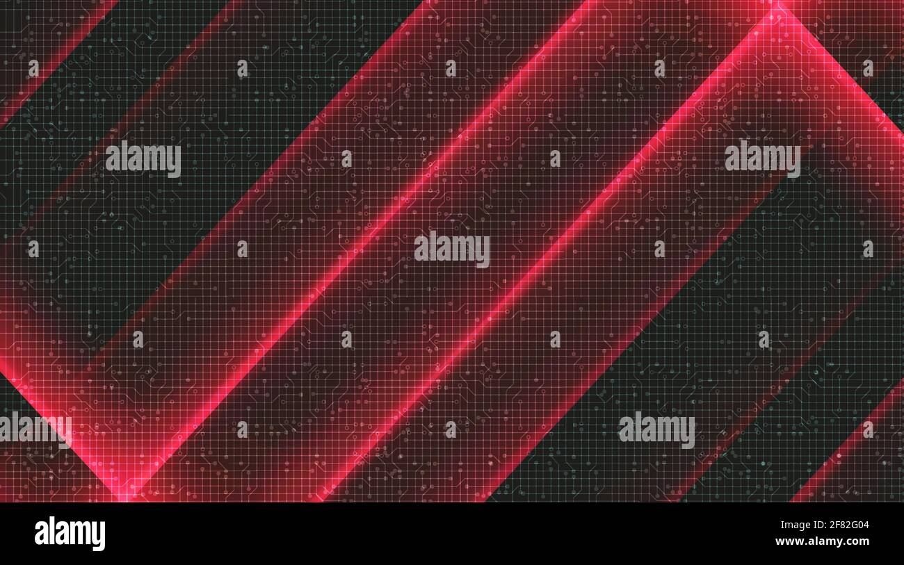 Dark Red Neon Circuit Technology Background,Digital and Connection ...