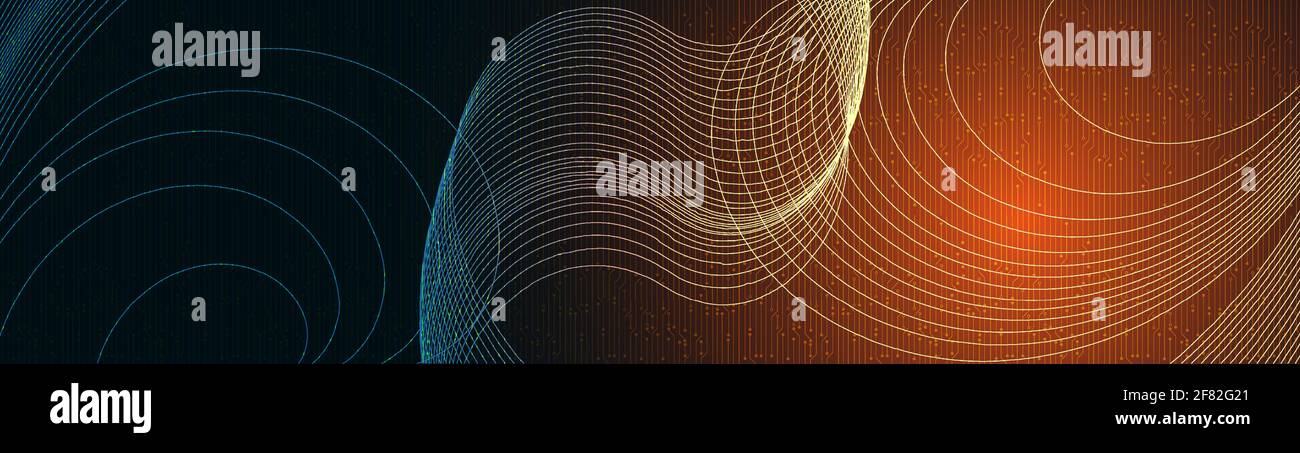 Panorama Virtual Waving Technology Background,Hi-tech Digital and sound ...