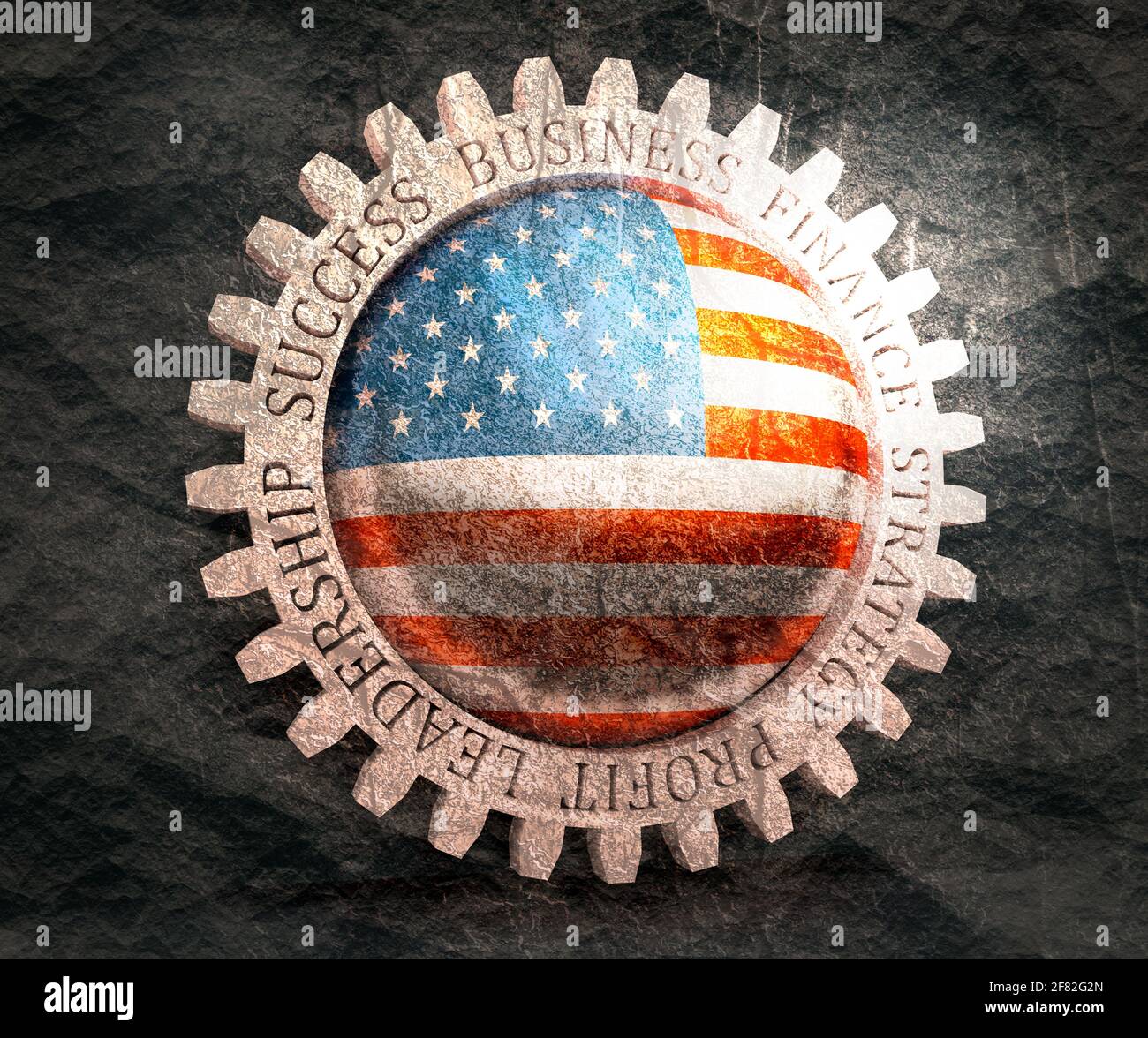 Cog wheel with USA flag. Precision machinery relative backdrop Stock ...