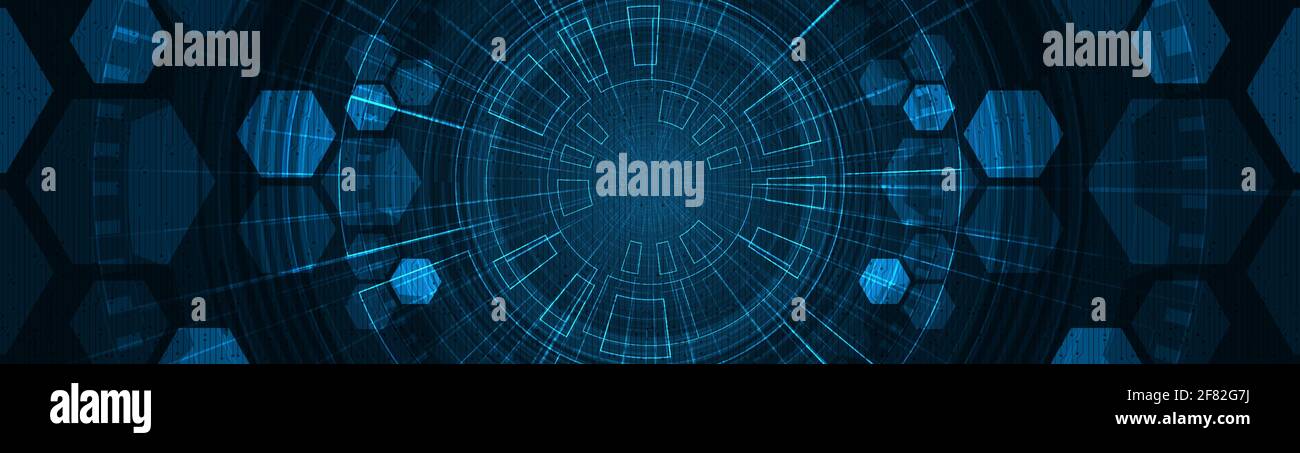 Panorama Hitech Technology Background,Hi-tech Digital and sound wave ...