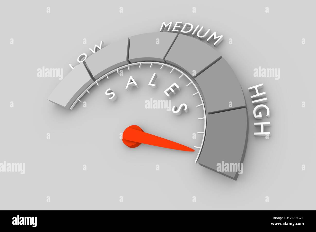 Color scale with arrow. The sales level measuring device icon. Sign ...