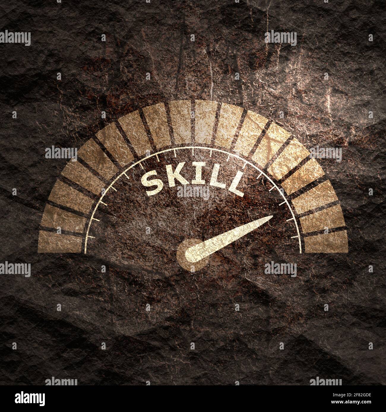 Scale with arrow. The skill level measuring device icon. Sign ...