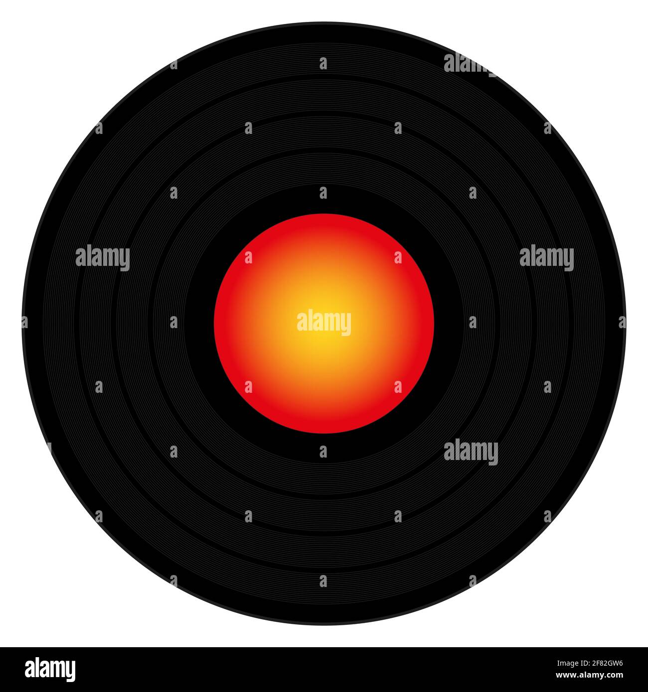 A graphic illustration of an LP with Coloured label for use as an icon ...