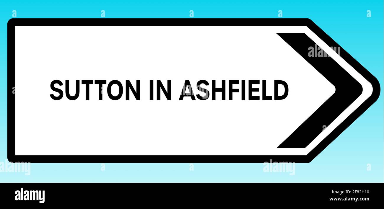 A graphic illlustration of a British road sign pointing to Sutton in ...