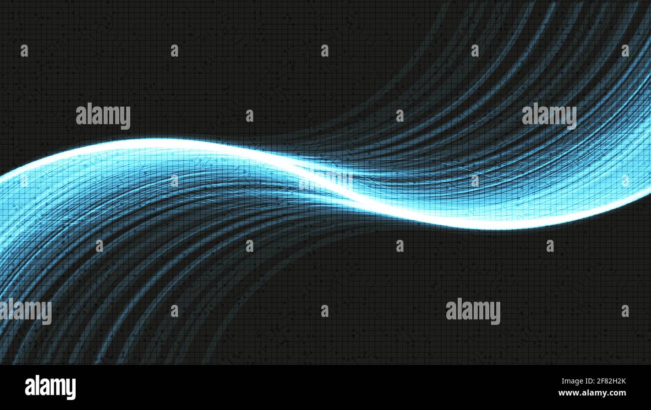 Blue Spiral Sound Wave Technology Background,Hi-tech Digital and ...