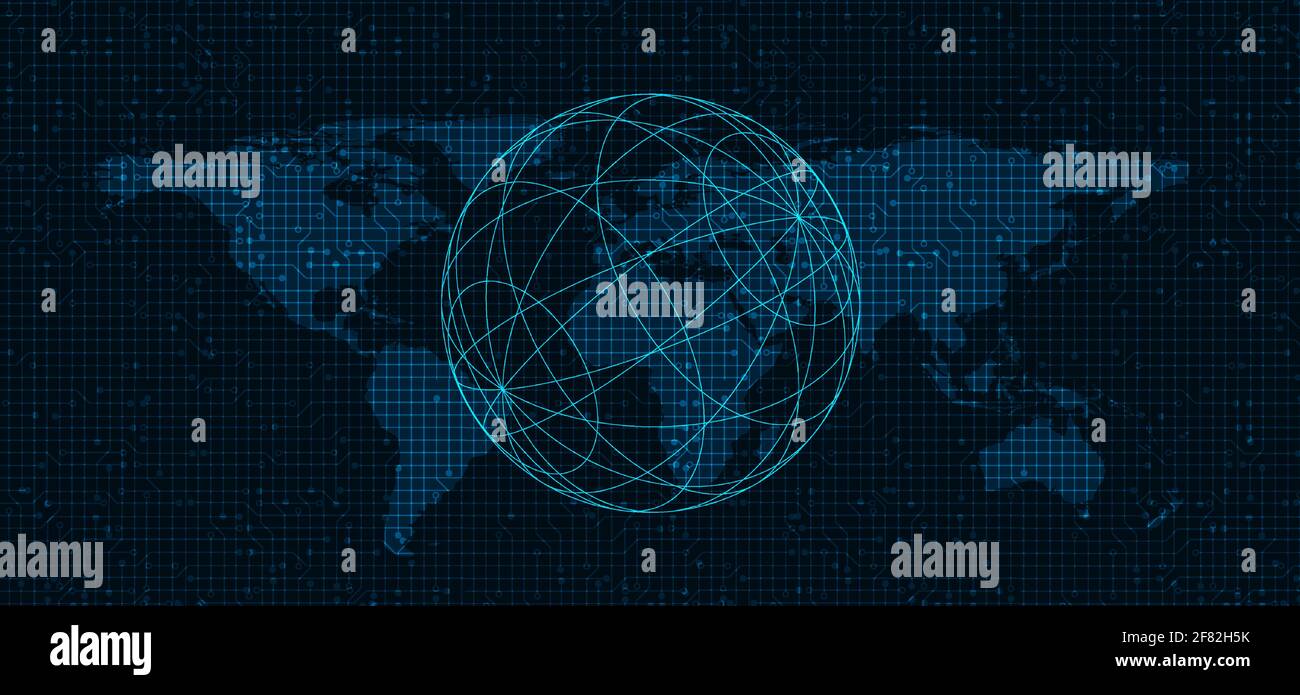 Global Network Securitytechnology And Connection Concept Background