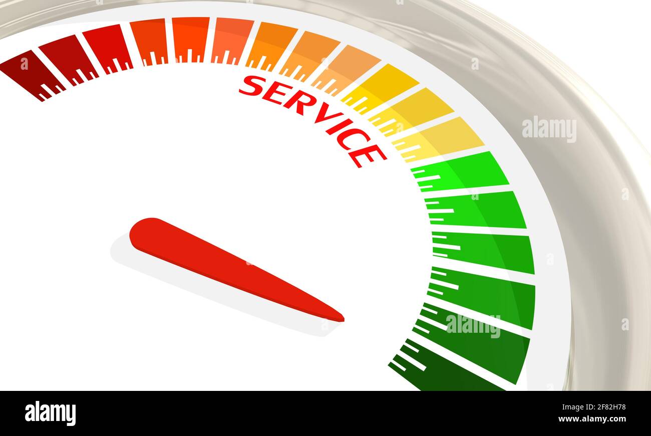 Scale with arrow. Service level measuring device icon. Sign tachometer ...