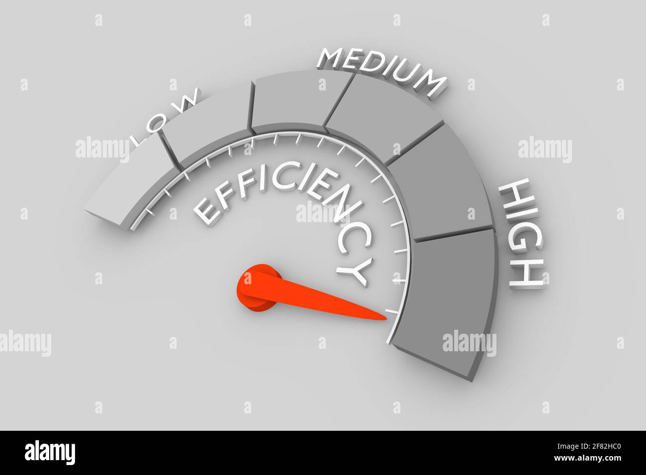 Efficiency level scale with arrow. The measuring device icon. Sign ...