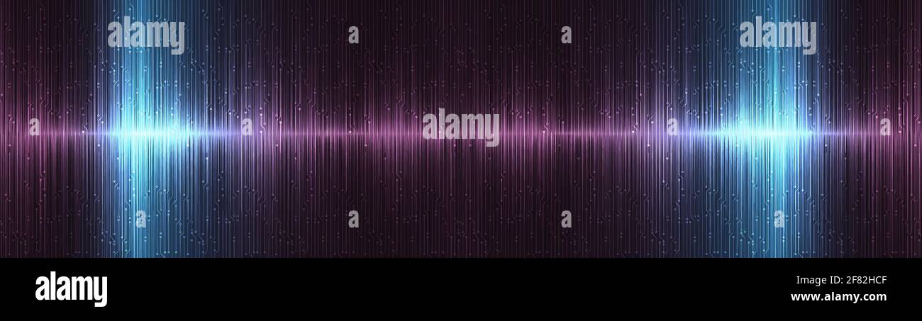 Panorama Digital Sound Wave Background,technology and earthquake wave ...