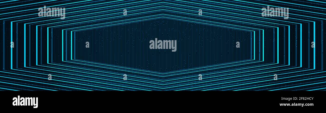 Panorama Polygon Line Technology background,warp and expanding movement ...