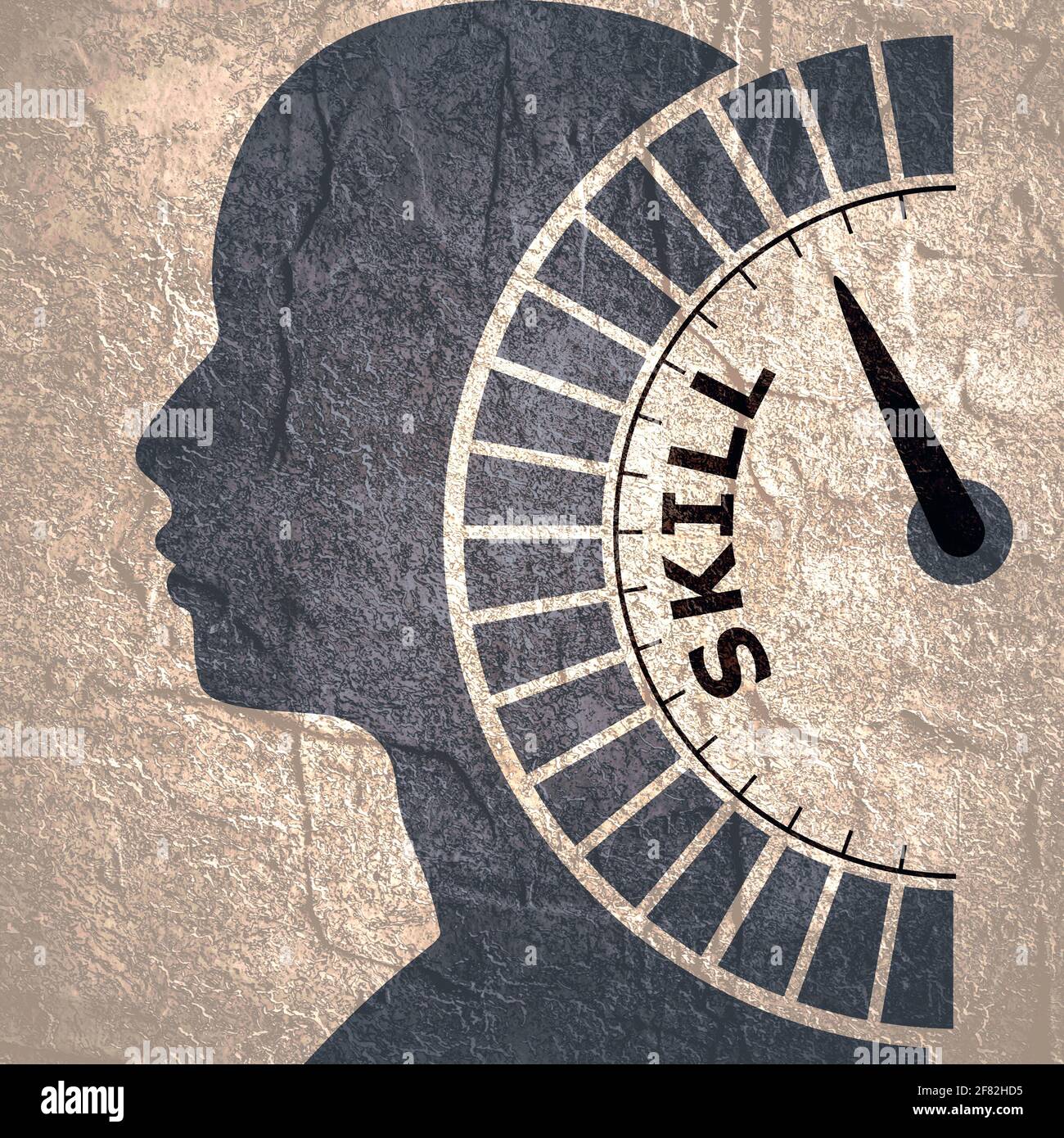 Scale with arrow. The skill level measuring device icon. Sign ...