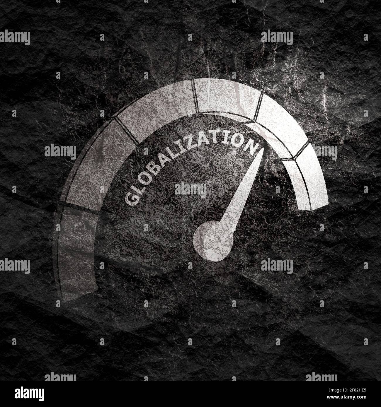 Scale with arrow. Globalization level measuring device icon. Sign ...