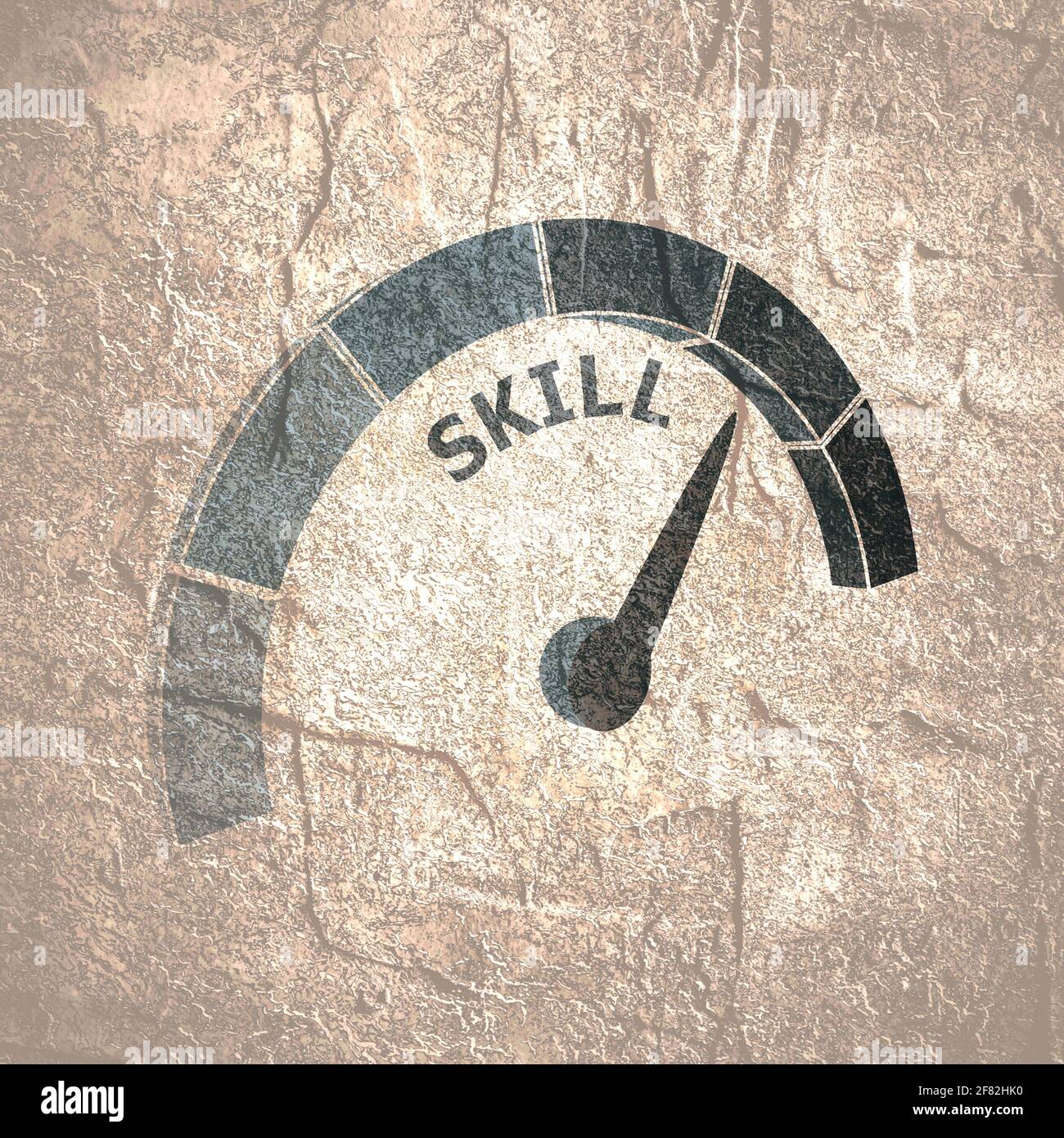 Scale with arrow. The skill level measuring device icon. Sign ...