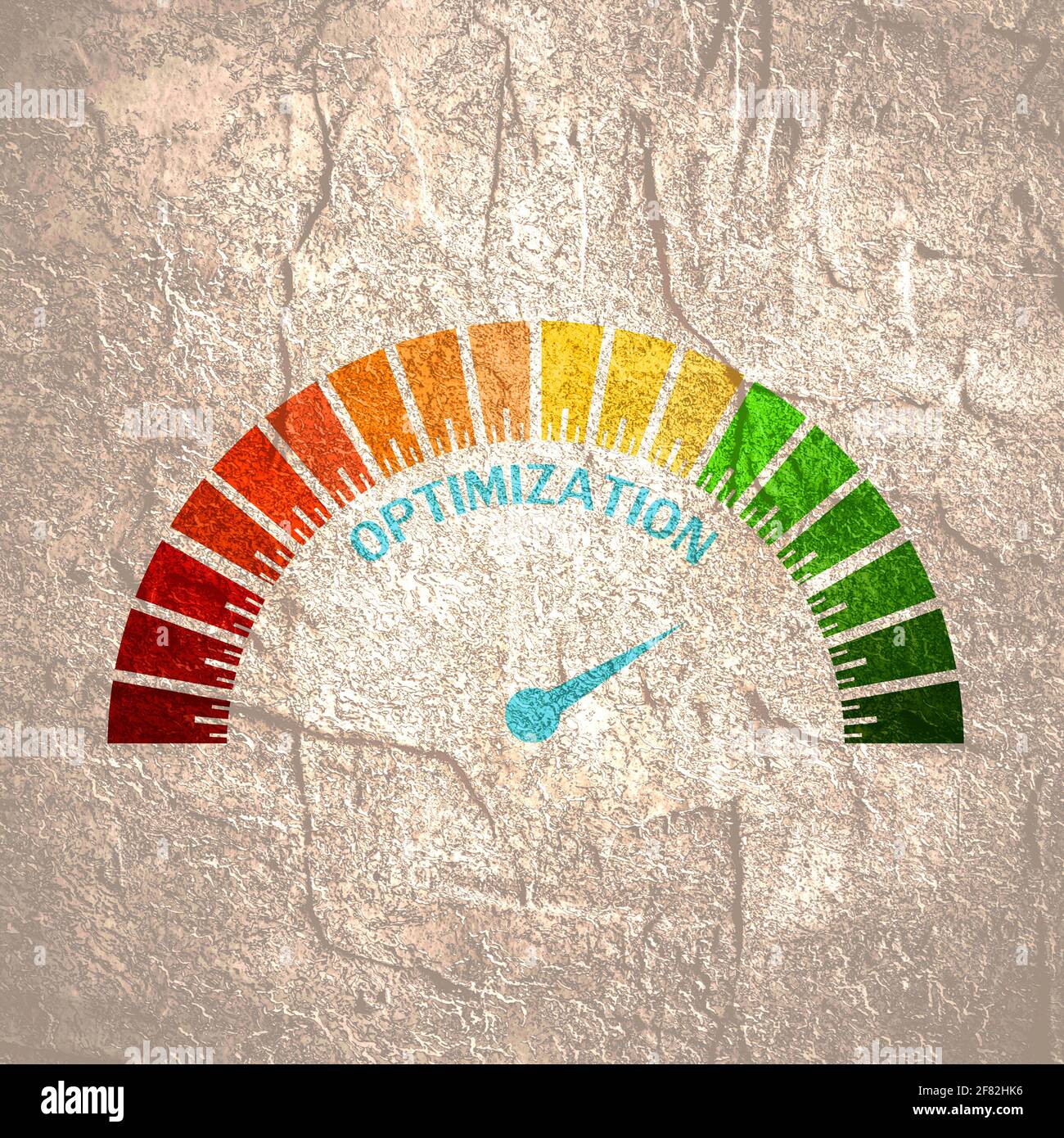 Scale with arrow. Optimization level measuring device icon. Sign ...