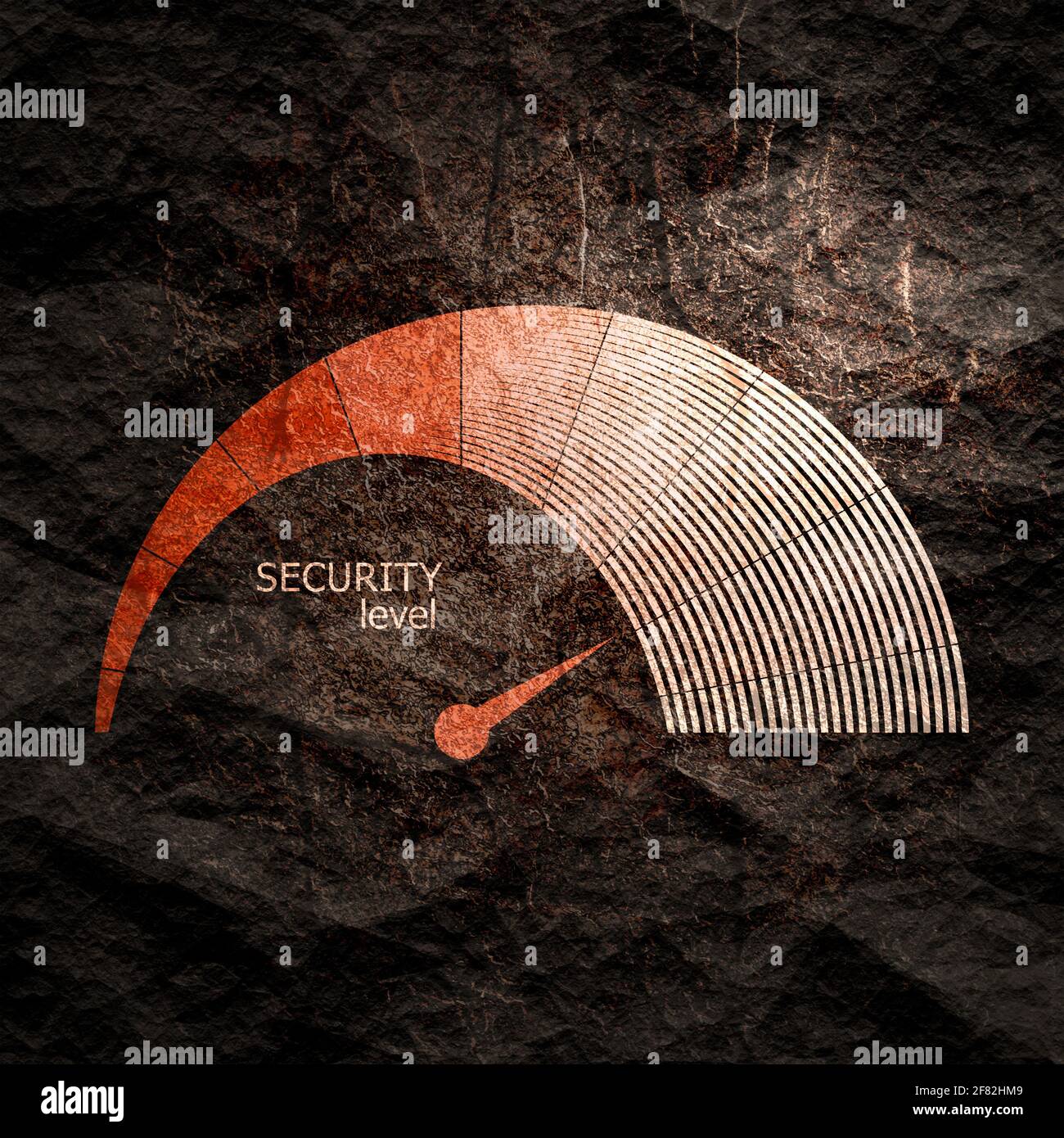 Scale with arrow. The security level measuring device icon. Sign ...