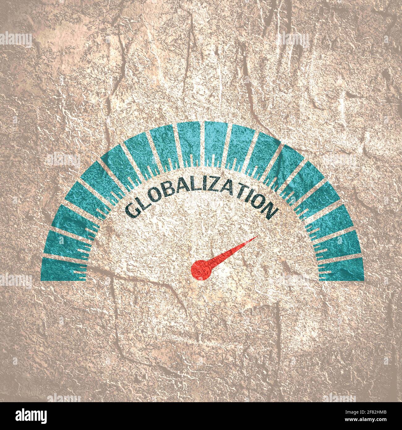 Scale with arrow. Globalization level measuring device icon. Sign ...