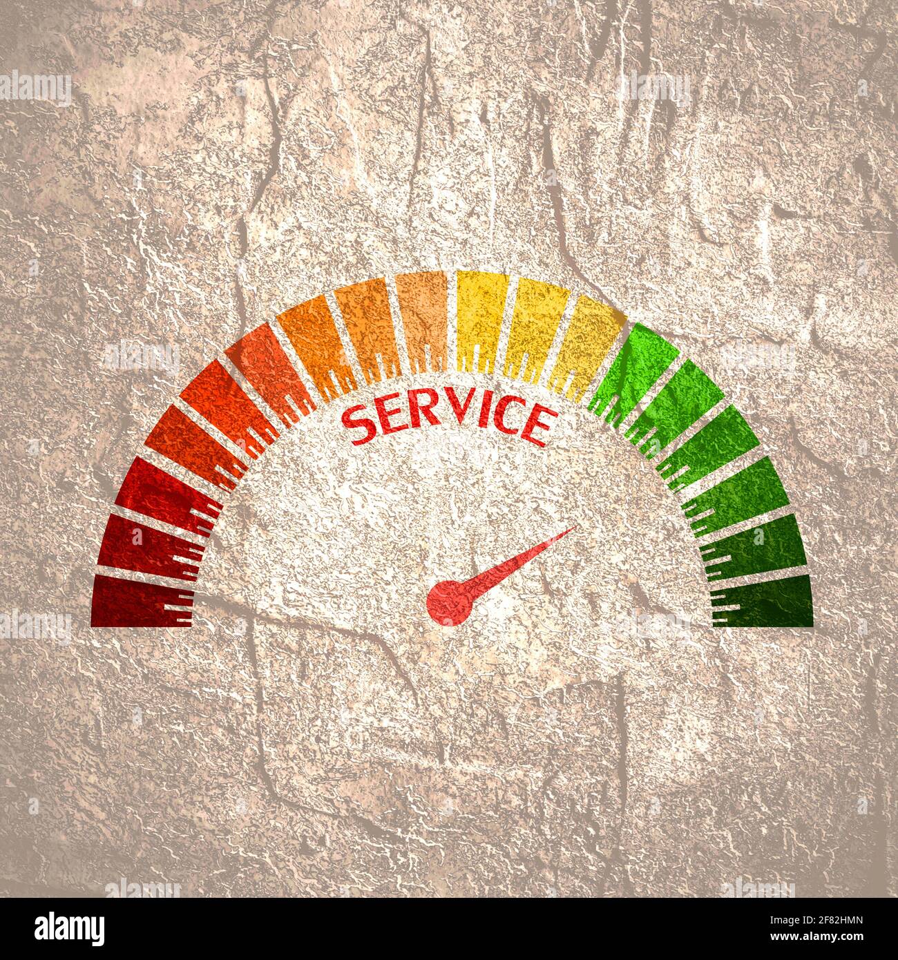 Scale with arrow. Service level measuring device icon. Sign tachometer ...