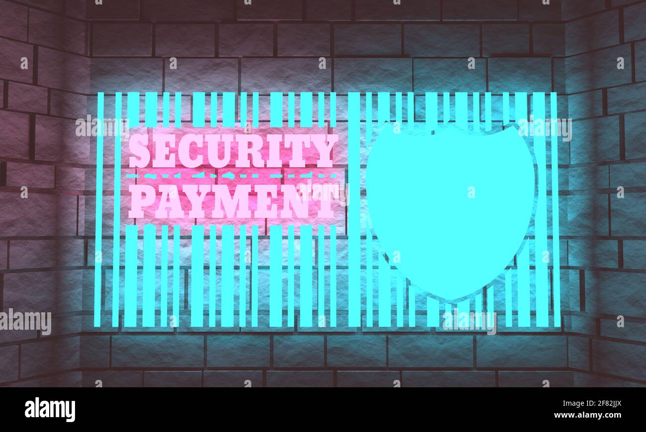Buyer protection. Internet payments security. Bar code and shield with ...