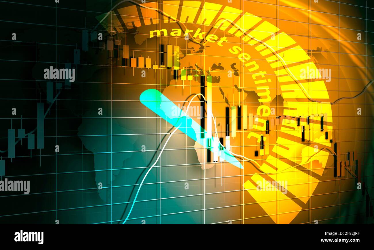 Market sentiment level scale with arrow. The measuring device icon ...