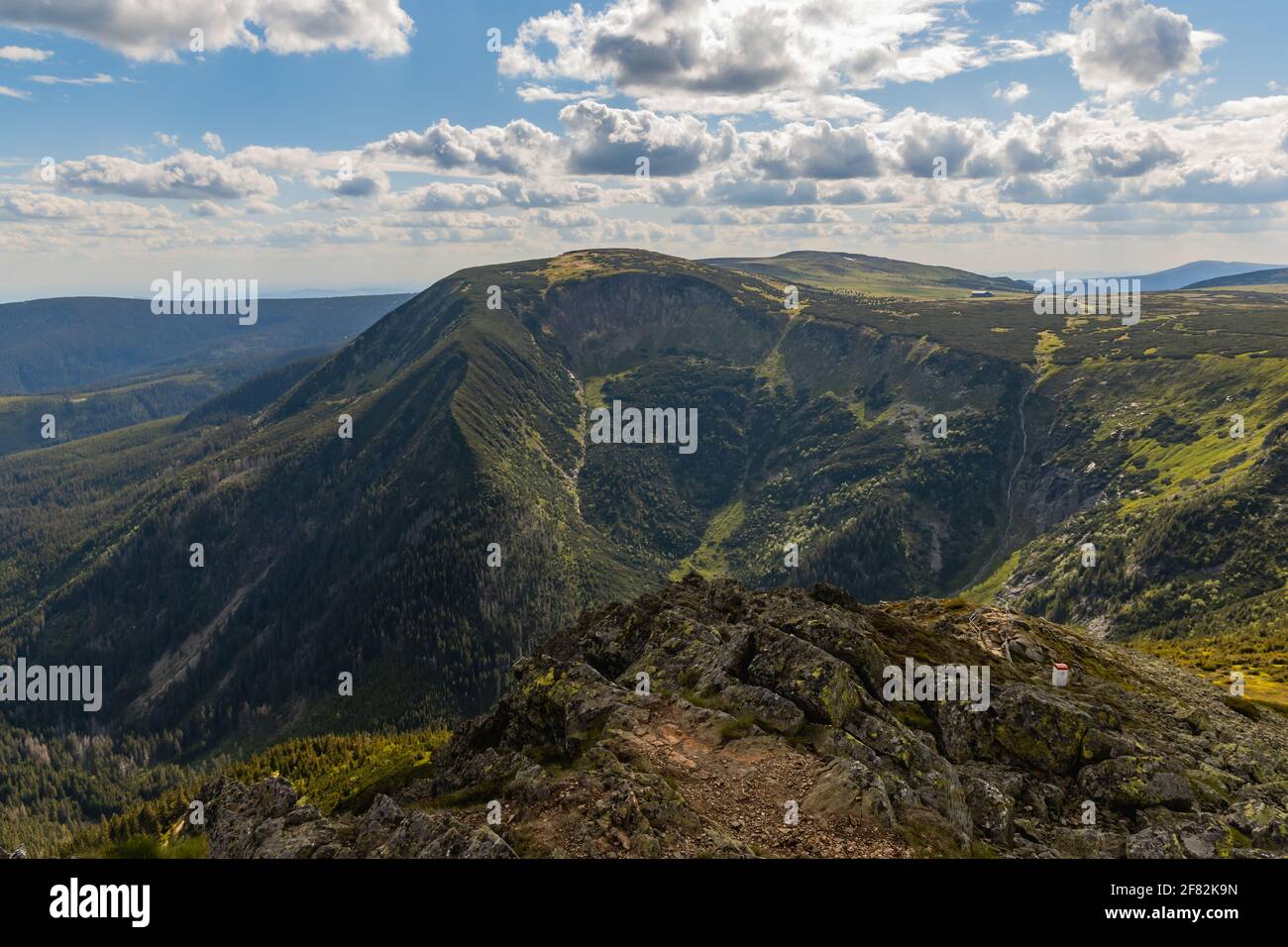 Panorama of Giant Mountains next to trail to Sniezka Stock Photo - Alamy