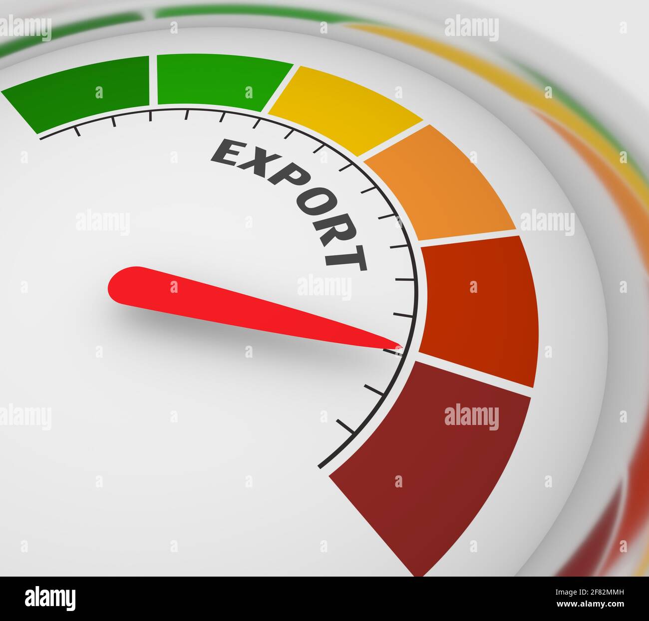 Export level scale with arrow. The measuring device icon. Sign tachometer, speedometer ...