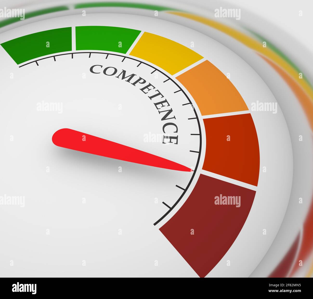 Competence level scale with arrow. The measuring device icon. Sign ...